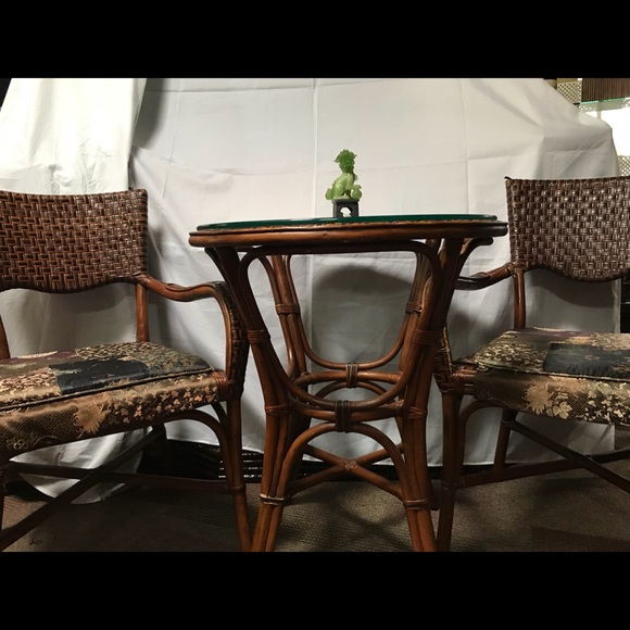 Other | 05 41glass 200 Chinese Glass Top Table Set | Poshmark